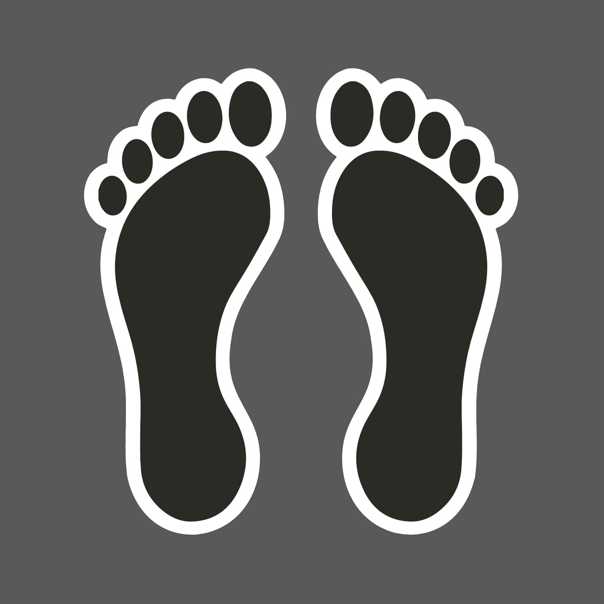 5S Bare Footprints- Durable Matte Laminated Vinyl Floor Markers- Vario ...