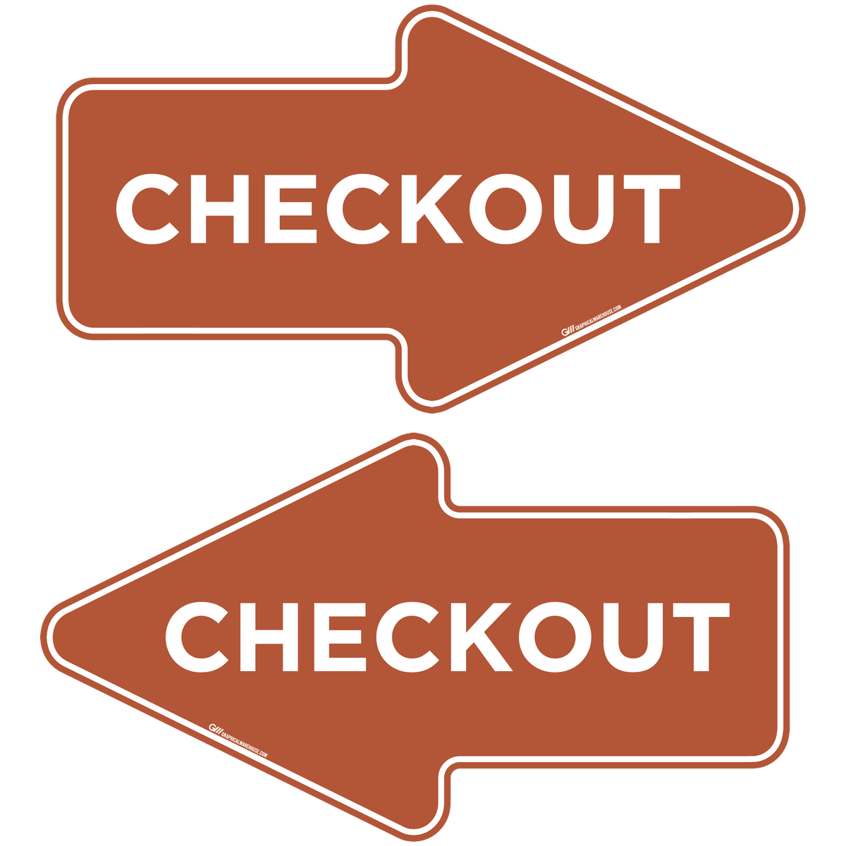 "Checkout" Wayfinding Arrows, 10 Pack- Durable Matte Laminated Vinyl F ...